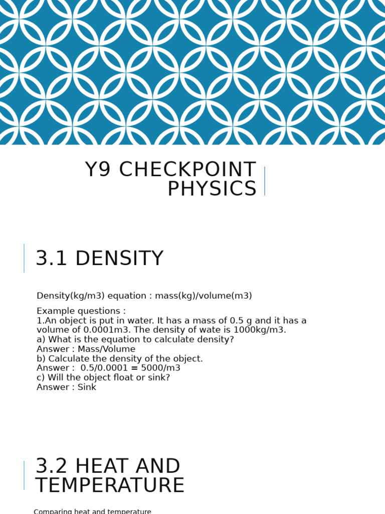 Y9 Checkpoint PHYSICS | PDF | Plate Tectonics | Sound