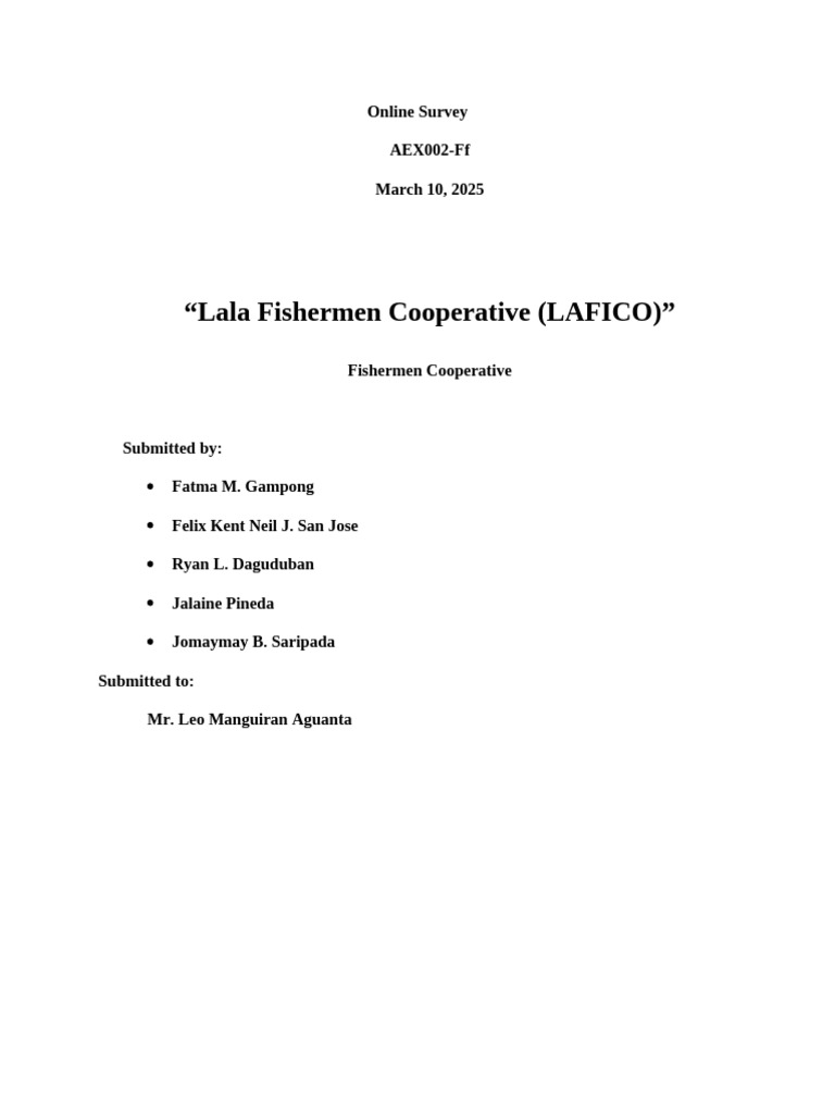 Lafico Draft 013704 | PDF | Board Of Directors | Fishery