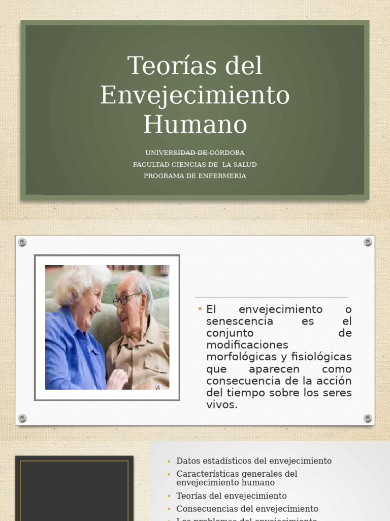 Teorias Del Envejecimiento | PDF | Envejecimiento | Corazón