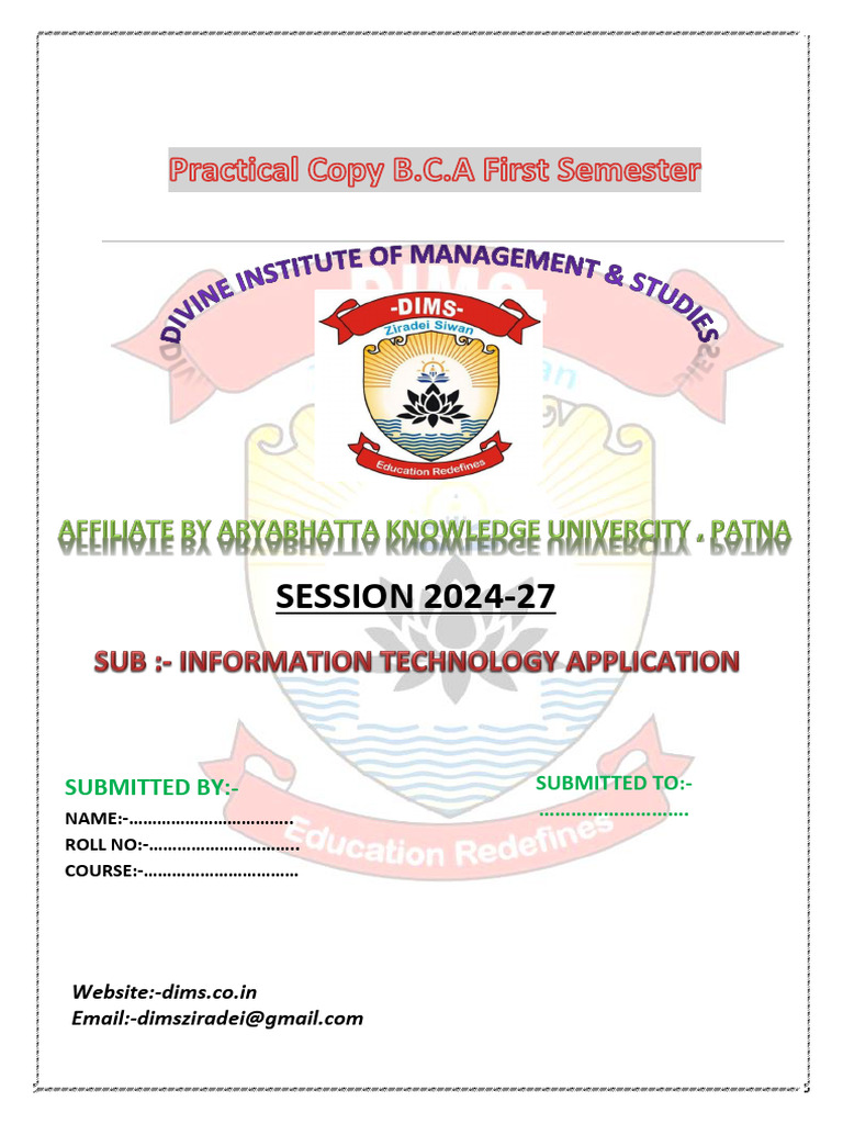 BCA First Semester Practical Guide | PDF