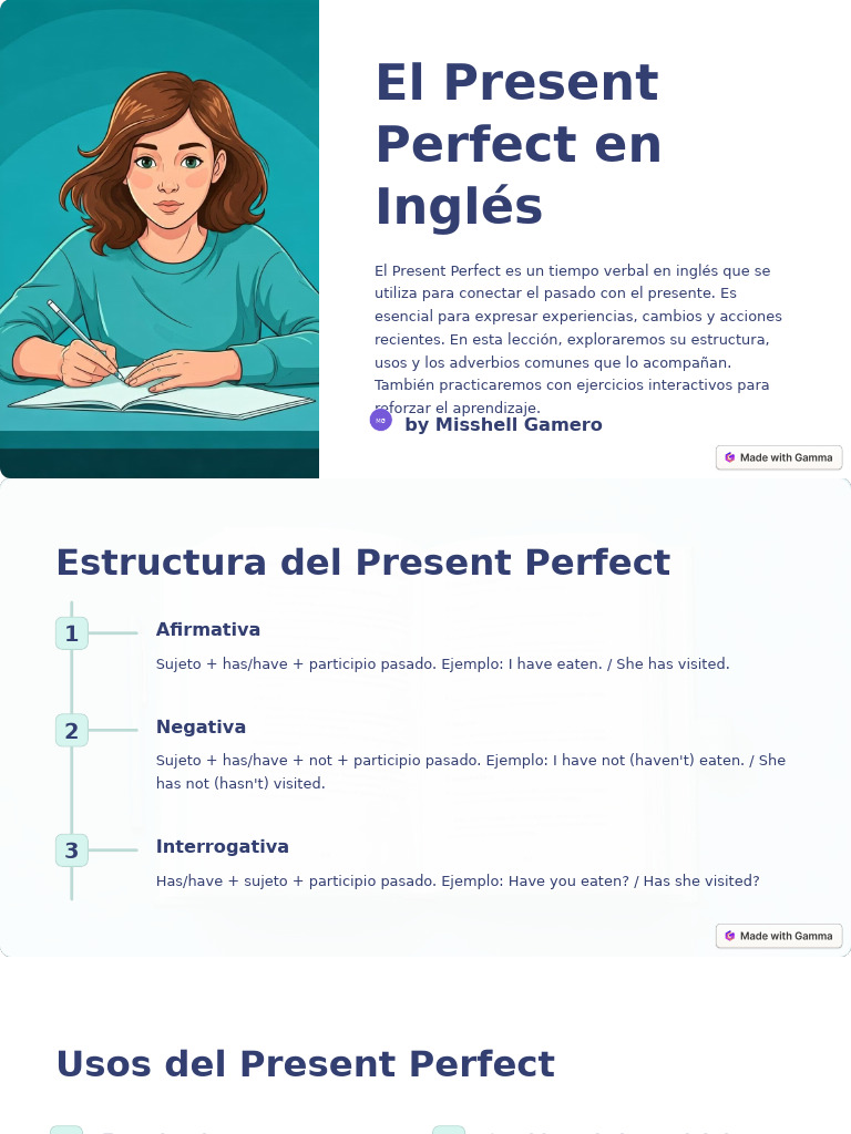 El Present Perfect en Ingles | PDF | Gramática | Sintaxis