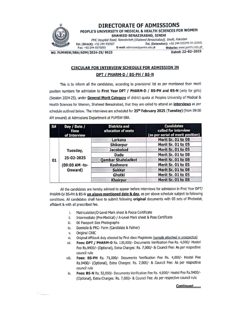 Circular Interview Allied 22-2-25 | PDF