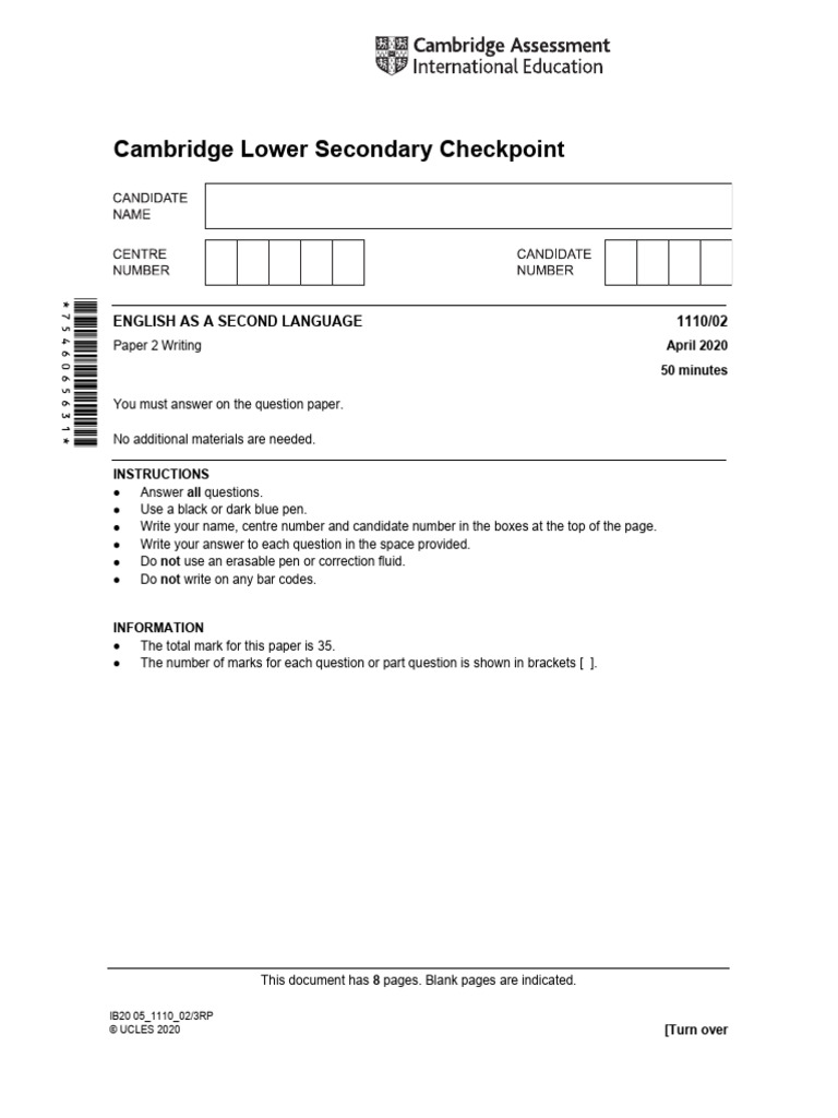 Cambridge ESL Writing Paper 2 Guide | PDF