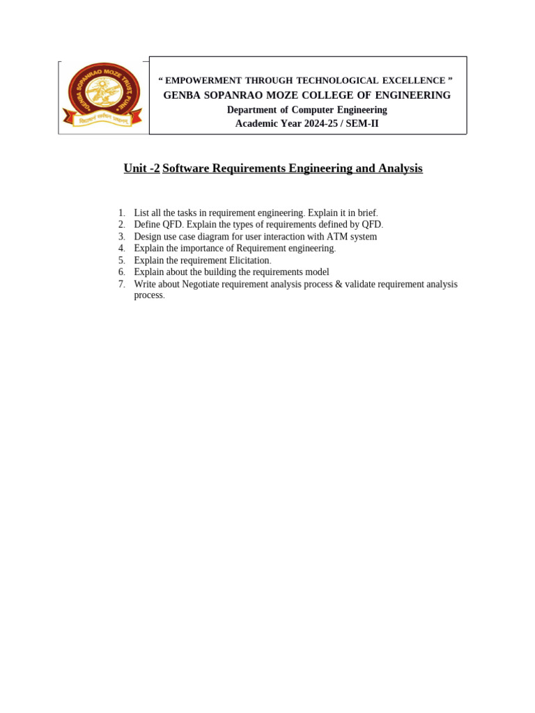 UNIT 2 Assignment Soft Engg | PDF