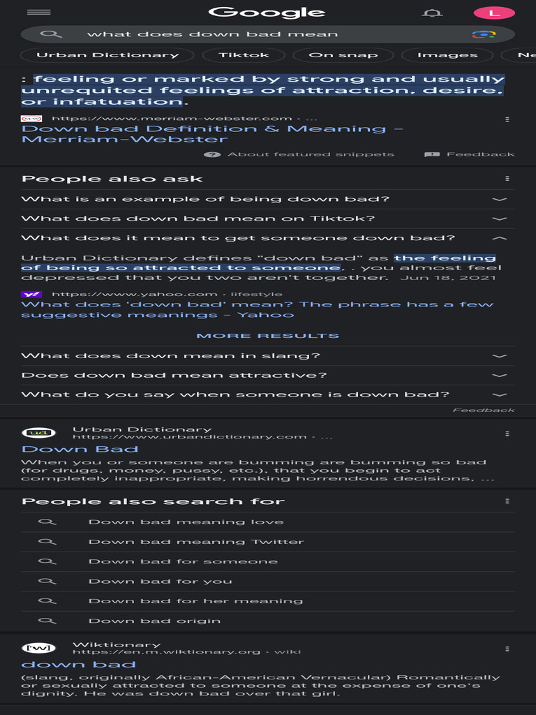what does down bad mean - Google Search | PDF