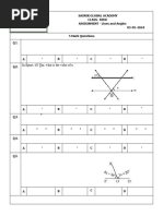 Class 7 Math Worksheet: Lines & Angles | PDF | Angle | Trigonometry