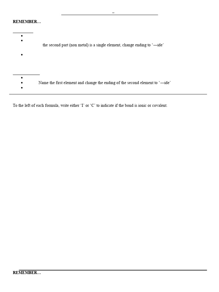 Formulas and Nomenclature - Mixed Ionic and Covalent | PDF | Salt ...