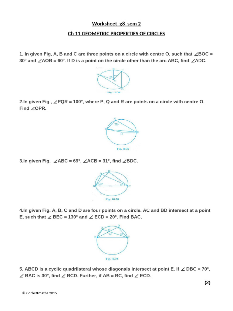 Circle Geometry and Similar Figures Worksheet | PDF | Area | Circle