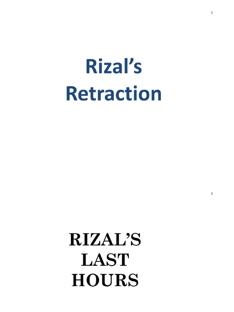 THE RETRACTION OF DR. JOSE RIZAL | PDF