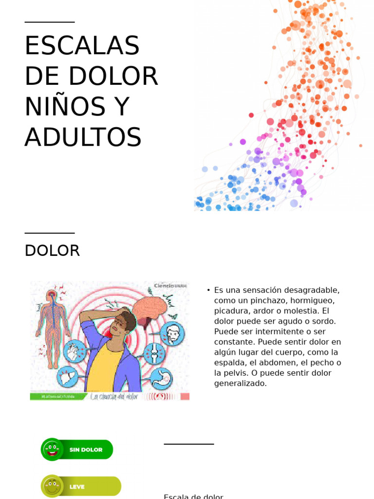 Escalas de Dolor Niños y Adultos | PDF | Dolor | Enfermedades y trastornos humanos