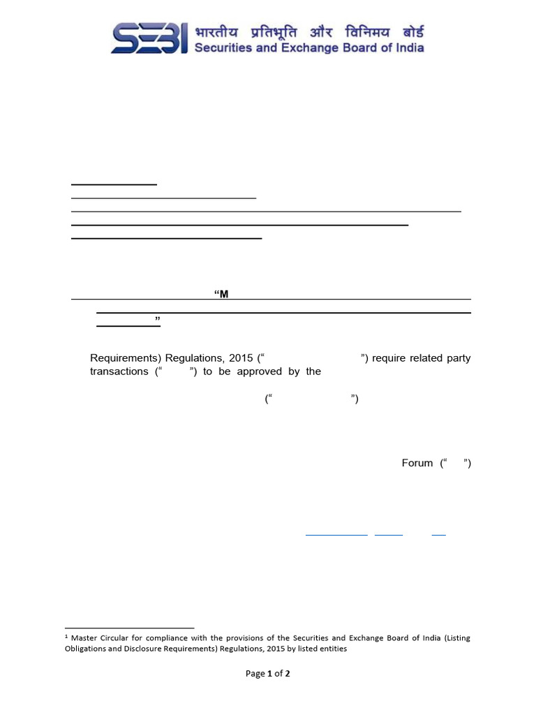 SEBI RPT Approval Standards Circular 2025 | PDF | Audit Committee ...