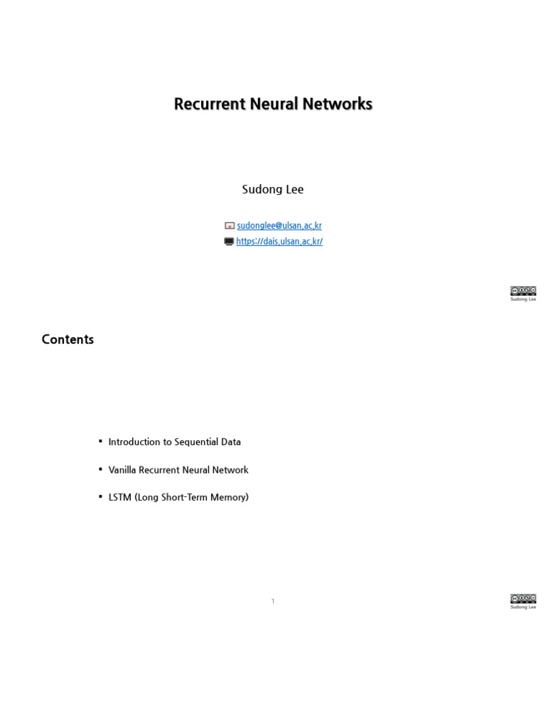 07 Recurrent Neural Networks Pdf Deep Learning Sequence