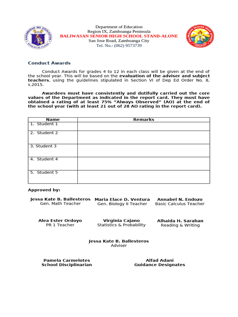Conduct_Award_Form | PDF