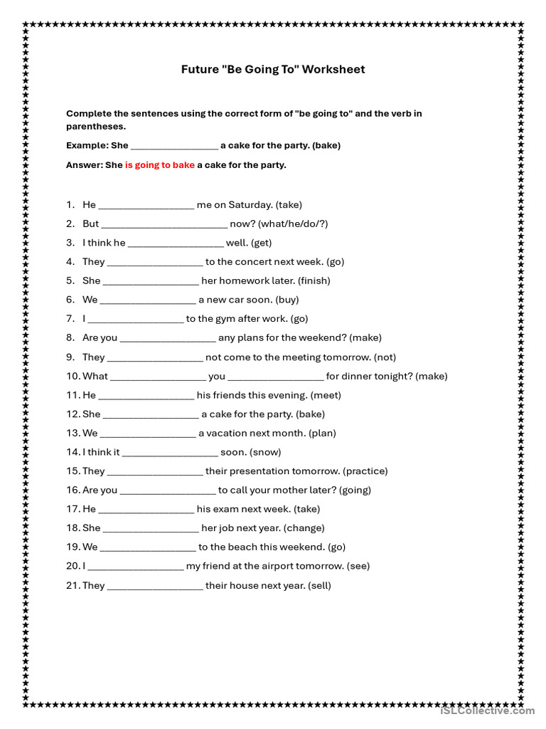 Future "Be Going To" Exercises PDF | PDF
