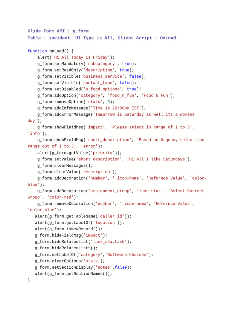 Glide Form API | PDF