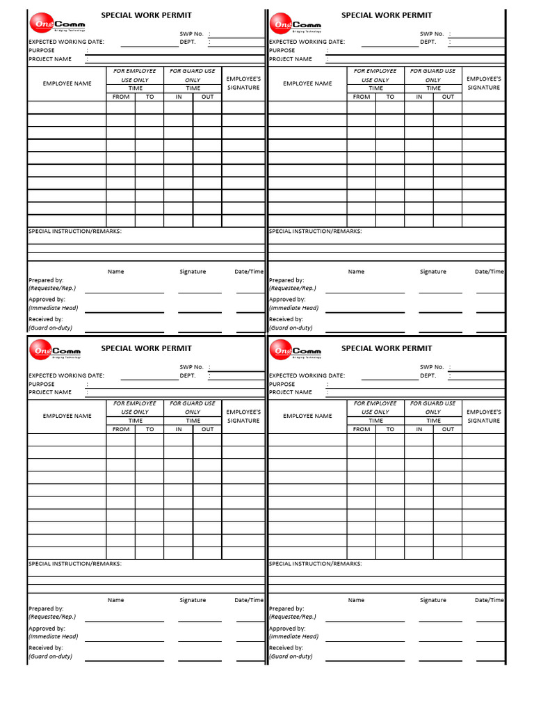 Special Work Permit - 05.14.19 | PDF
