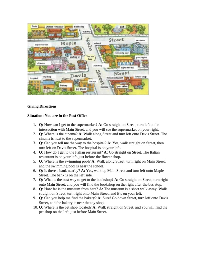 Directions to Local Landmarks | PDF