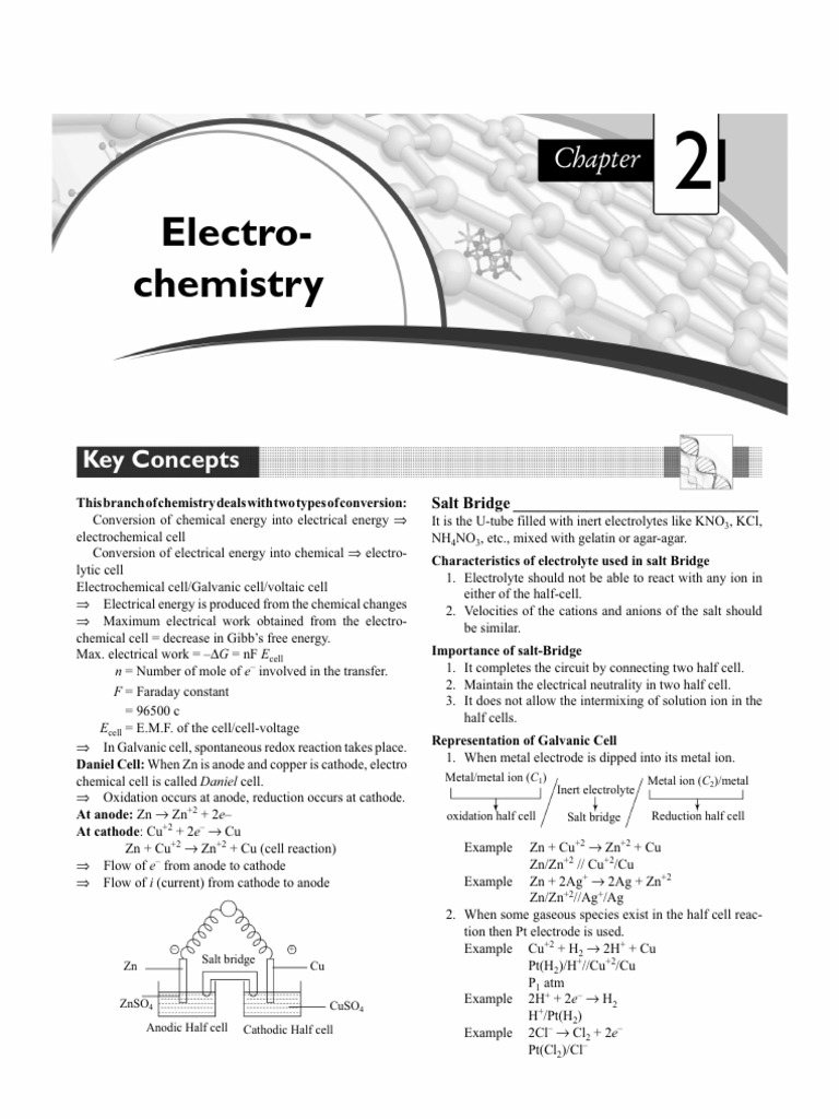 Physical Chemistry-2 MC Graw Hill Electrochemistry Short Notes | PDF ...