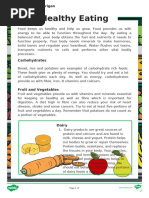 Year 8 Food and Nutrition Worksheet | PDF