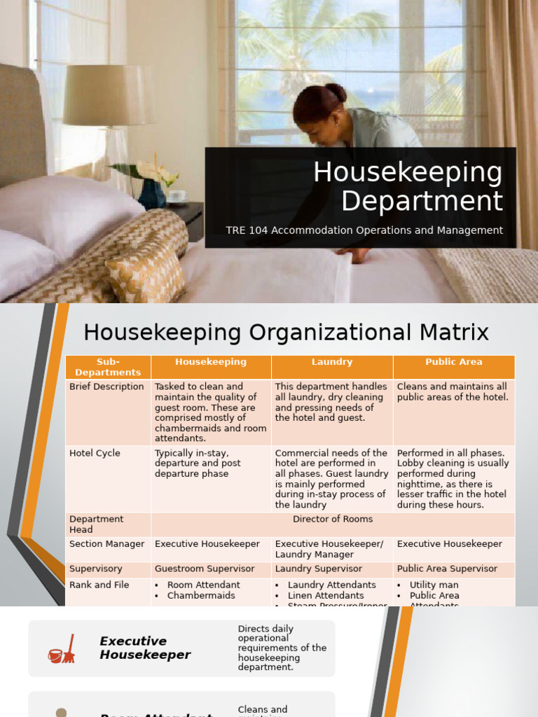 3 SEMI FINAL TRE 104 2 Housekeeping Department | PDF | Housekeeping | Hotel