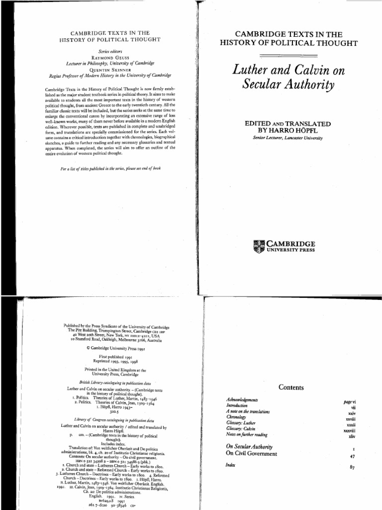 Luther - On Secular Authority | PDF | John Calvin | Martin Luther