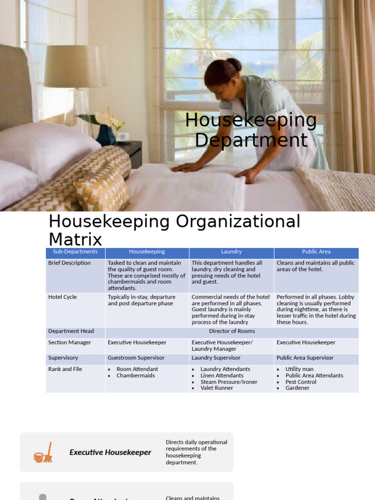 Housekeeping Department Overview | PDF | Housekeeping | Home