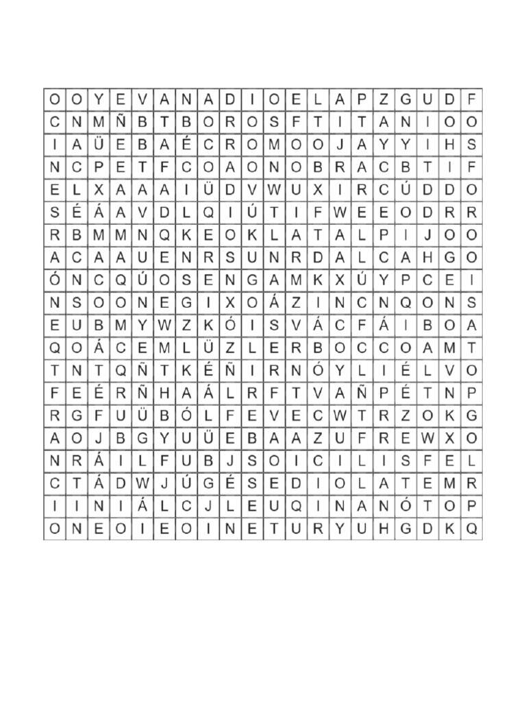 Sopa Letras Elementos Quimicos | PDF