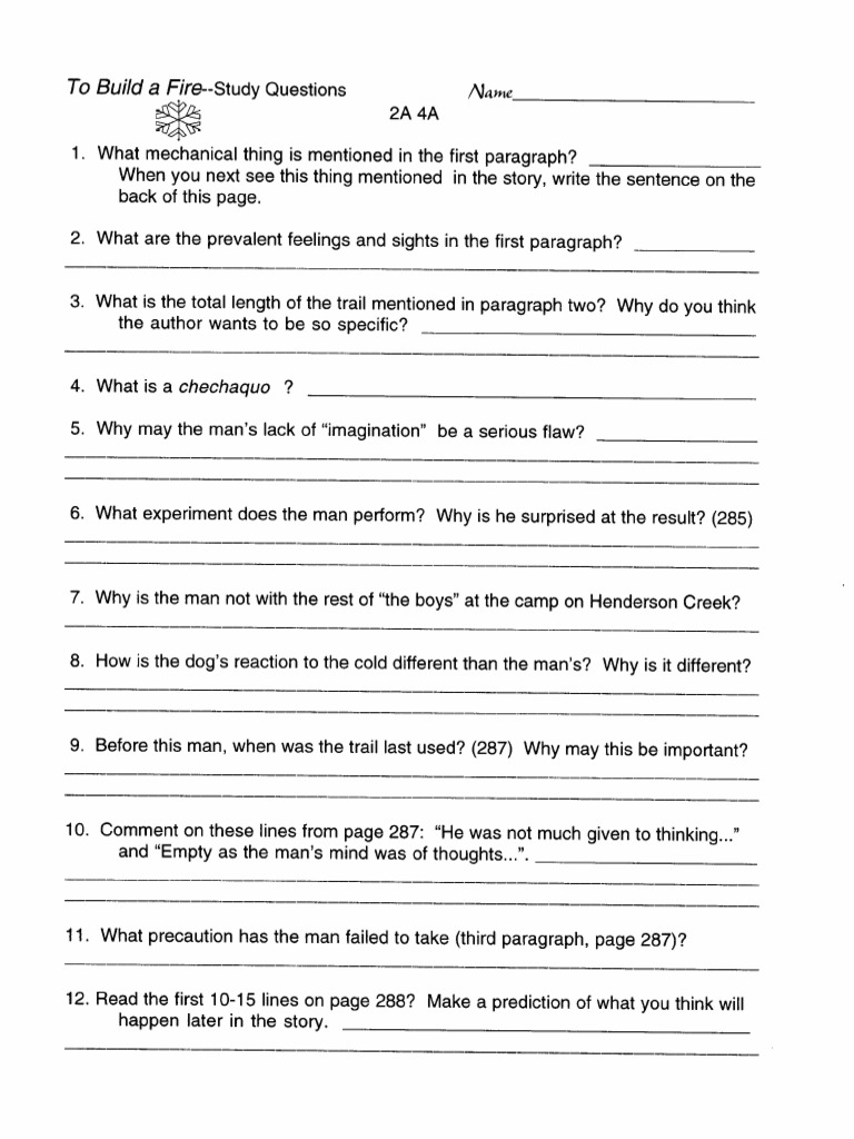 To Build A Fire Study | PDF