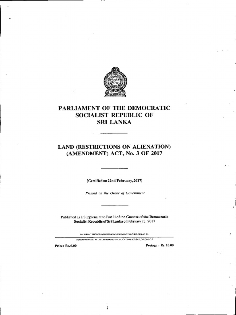 2017-3E (Land Restriction) Amendment | PDF