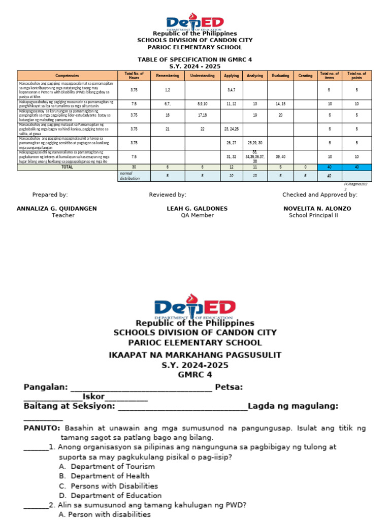 PT - Q4 - GMRC 4 | PDF