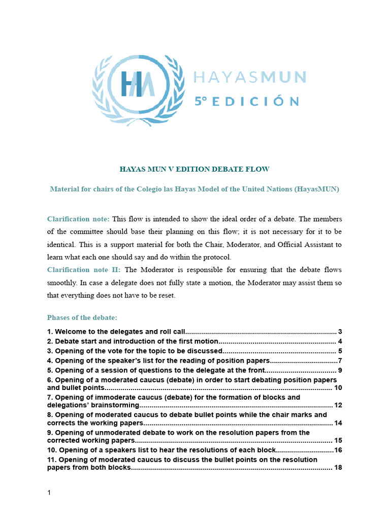 Hayas Mun V Edition Debate Flo | PDF | United Nations General Assembly ...