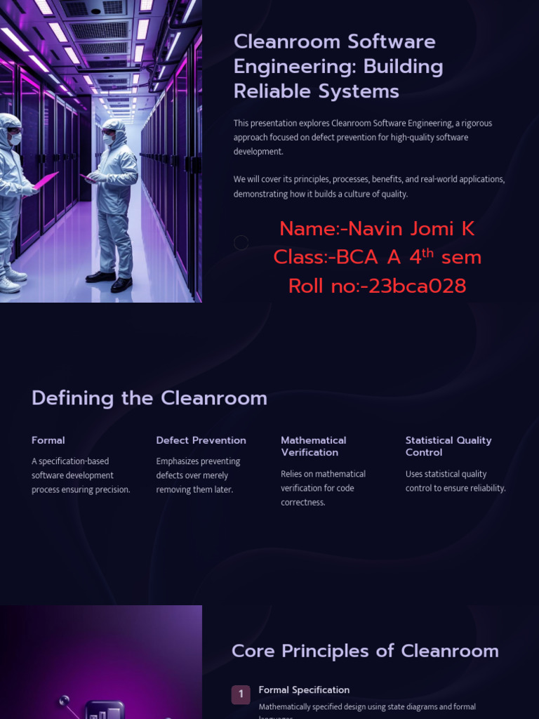 Cleanroom Software Engineering Building Reliable Systems - PPTX ...