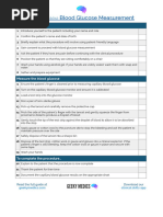 Glucometer Competency Checklist | PDF