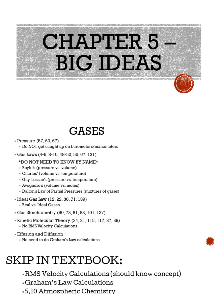 Chapter 5 Big Ideas | PDF | Gases | Temperature