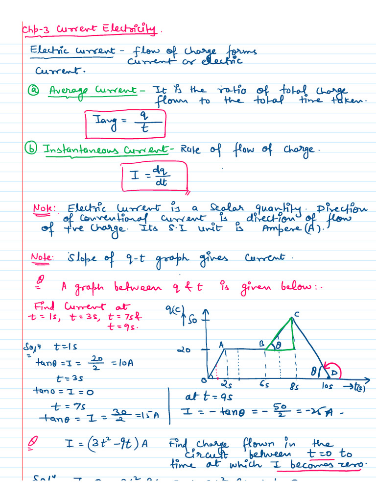 Current Electricity Notes | PDF