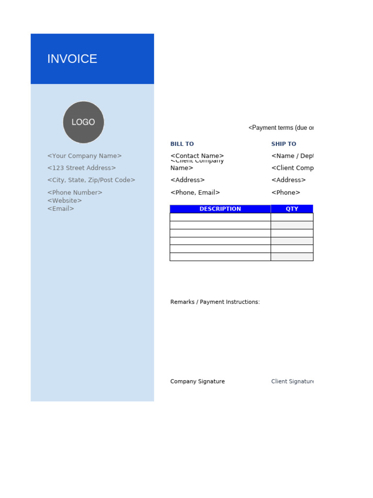 Flight Ticket Invoice Template | PDF