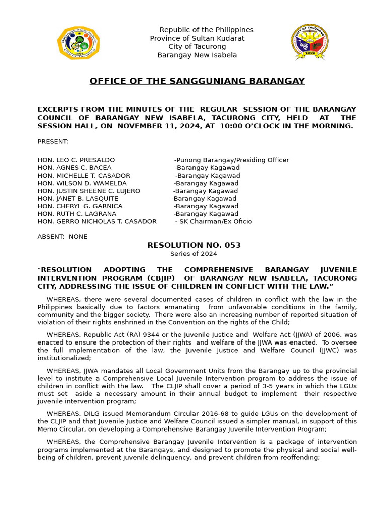 10 Republic-of-the-Philippines-Resolution-bcpc | PDF | Juvenile ...