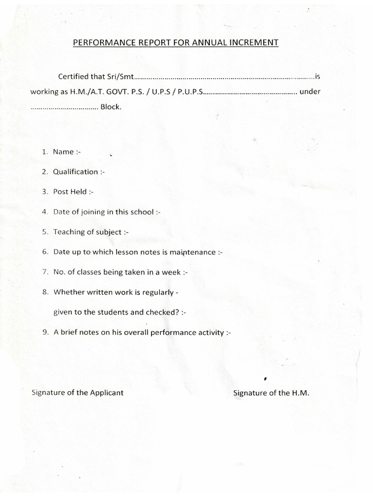 Increment Form | PDF