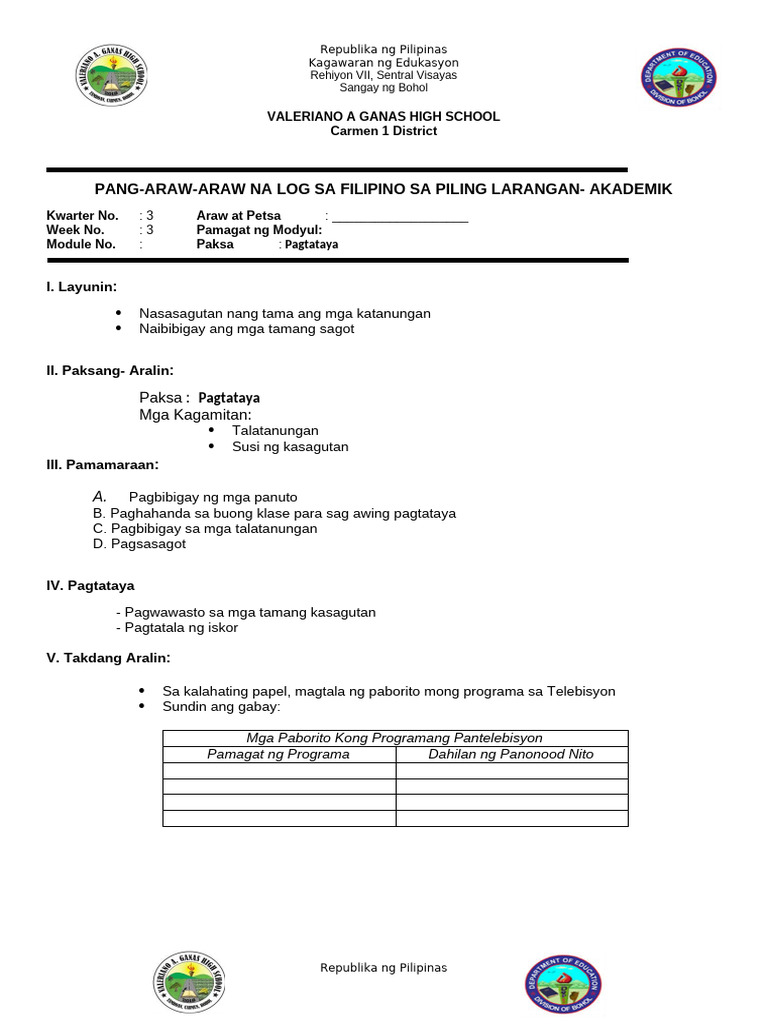 Fil.8 - Q3 - Week 3 | PDF
