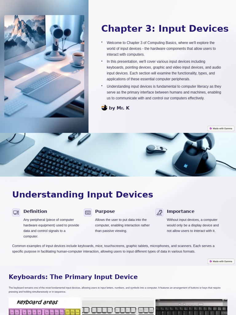 Chapter 3 Input Devices | PDF | Computer Keyboard | Touchscreen