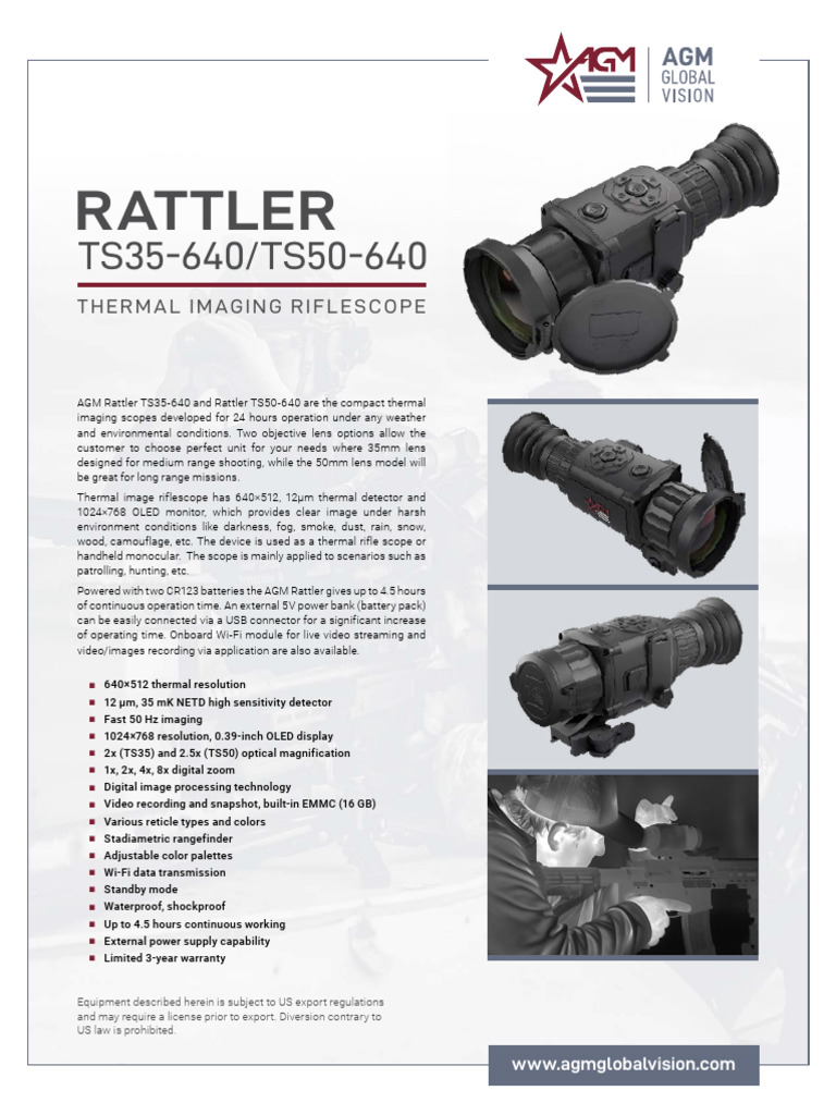 AGM Rttler TS50-640-thermal-imaging-riflescope | PDF | Telescopic Sight