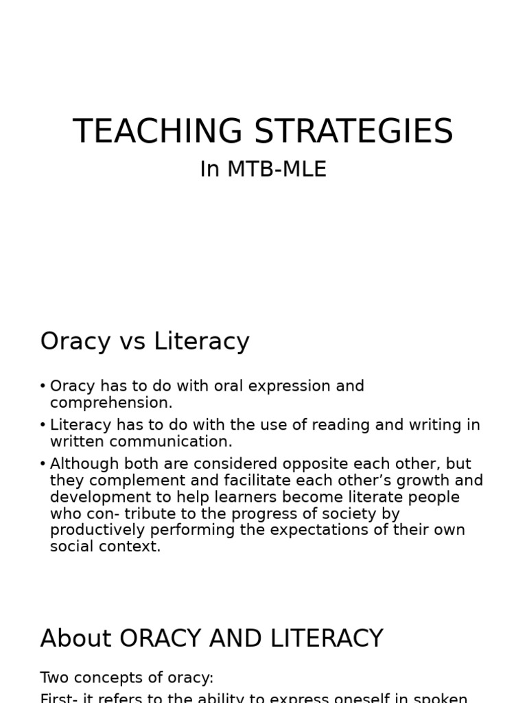 MTB Mle Teaching Strategies | PDF | Literacy | Reading Comprehension