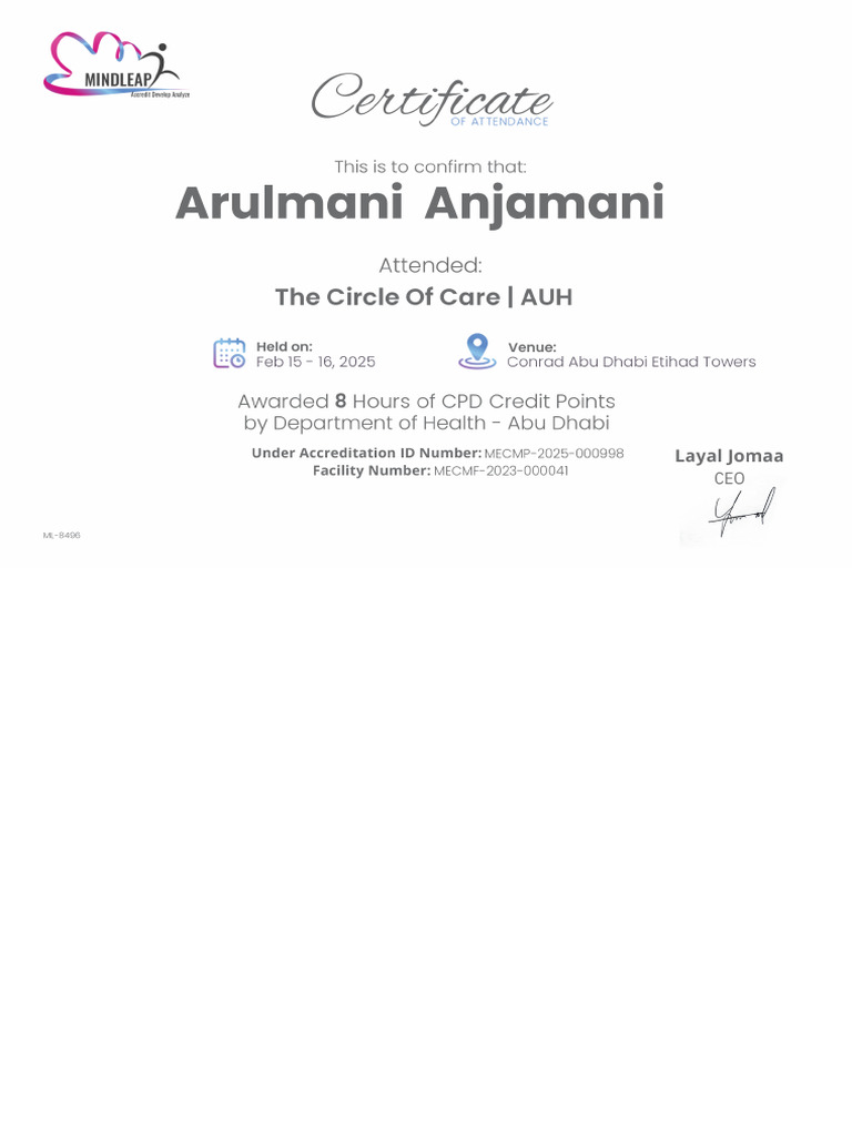 Certificate 8 Hrs CME | PDF