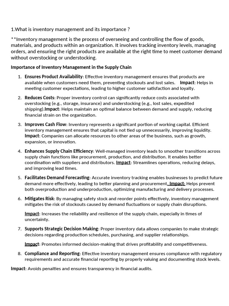 Inventory and Store Management | PDF | Inventory | Lean Manufacturing