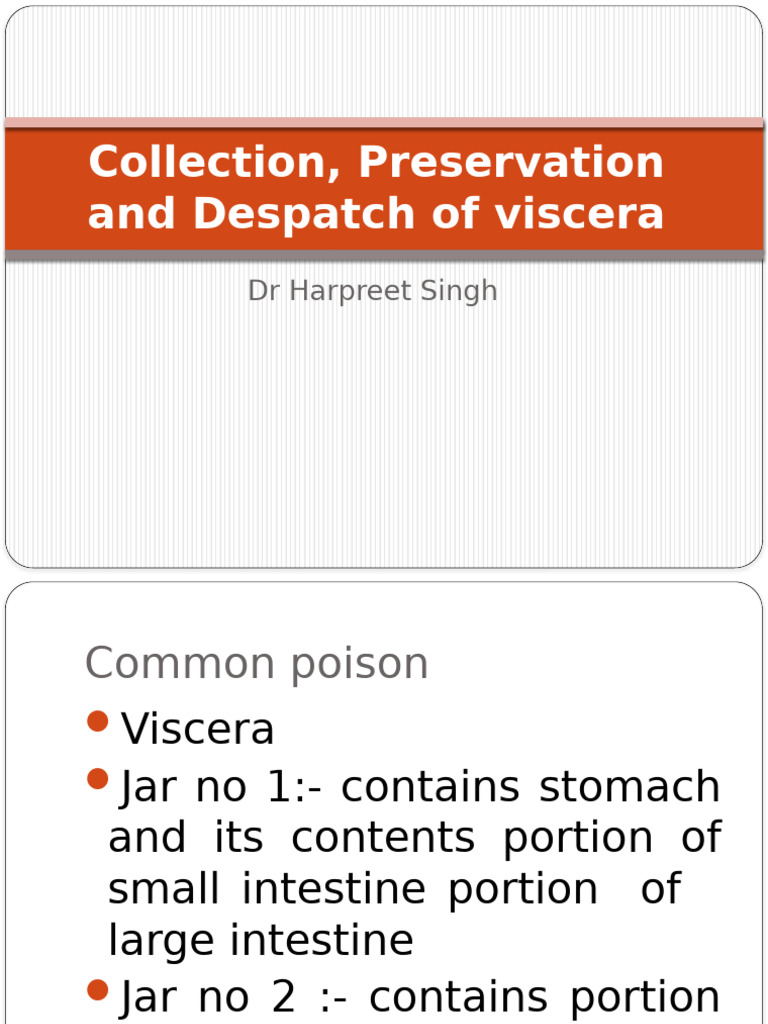 Viscera Preservation in Toxicology | PDF | Organ (Anatomy) | Anatomy