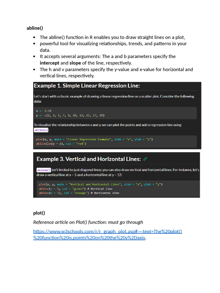 Understanding R's abline() Function | PDF