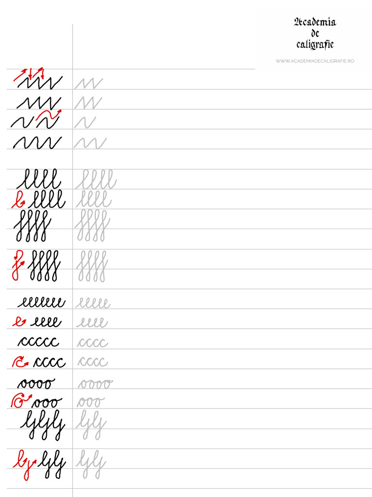 Exercitii Caligrafie Cursiva 001 | PDF