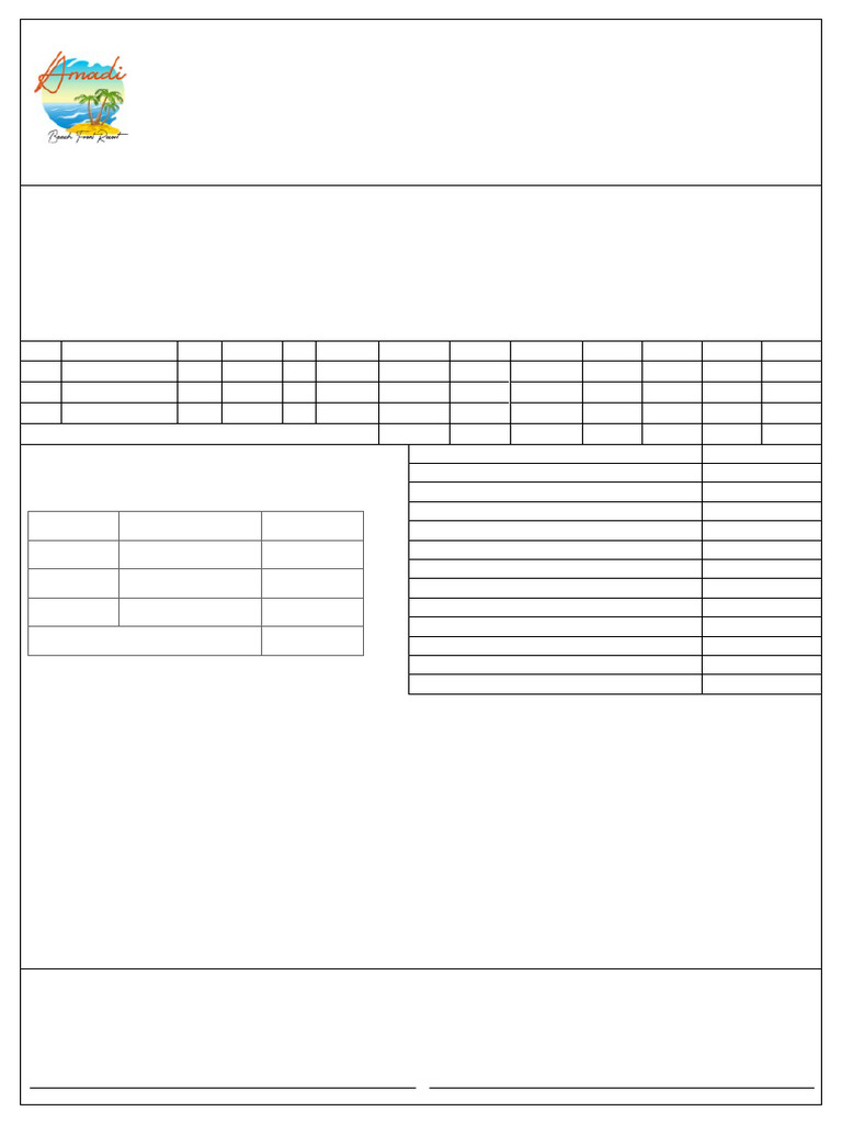 Amadi Beach Resort Invoice Summary | PDF | Money | Public Finance