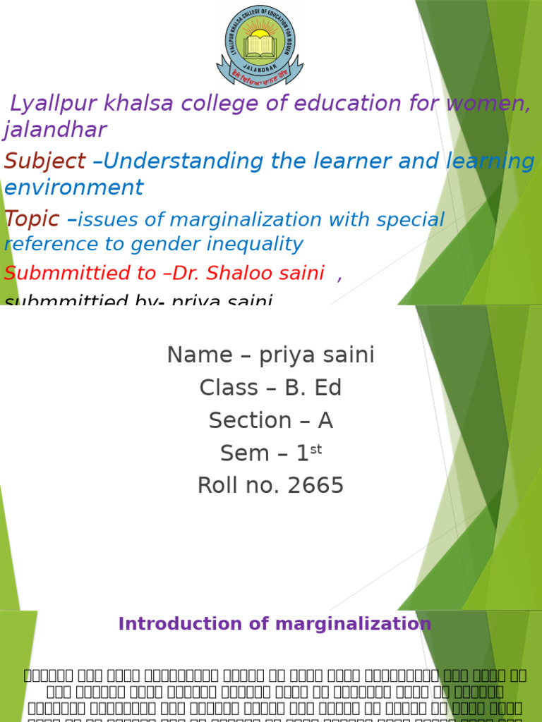 Understanding The Learner and Learning Environment | PDF