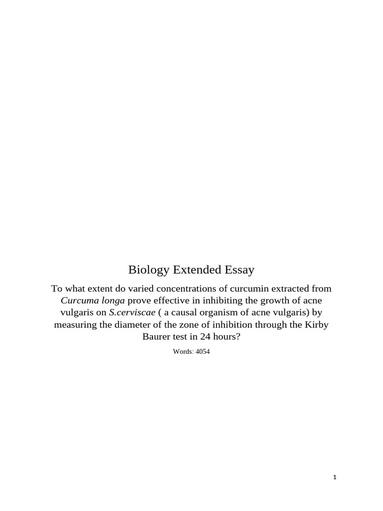 Biology Extended Essay DRAFT2 | PDF | Growth Medium | Biology